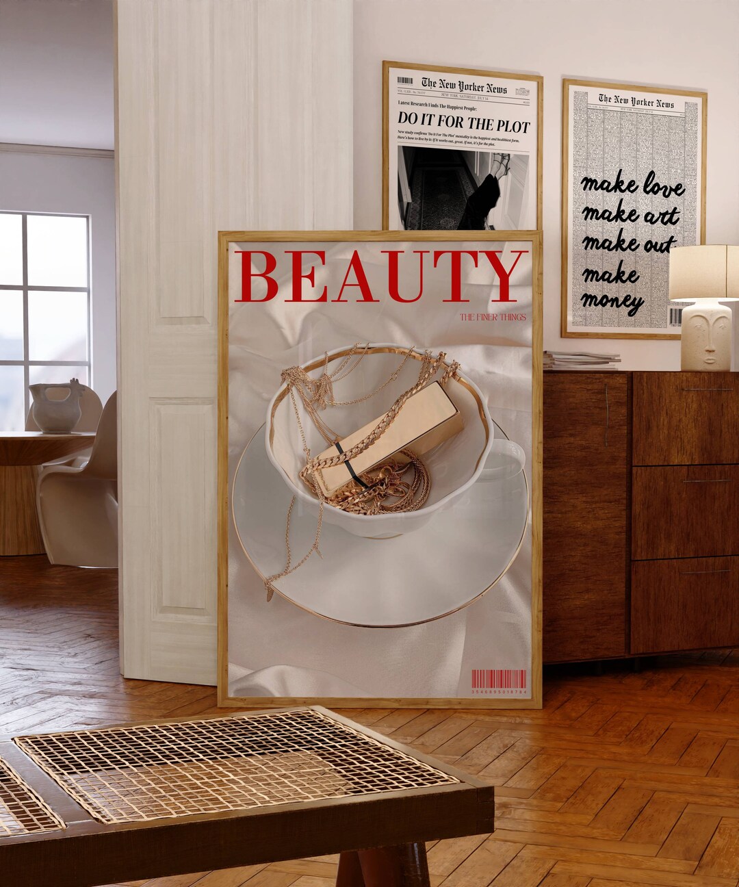 BEAUTY Magazine Poster, Trendy Magazine Cover Print, Retro 70s Wall ...
