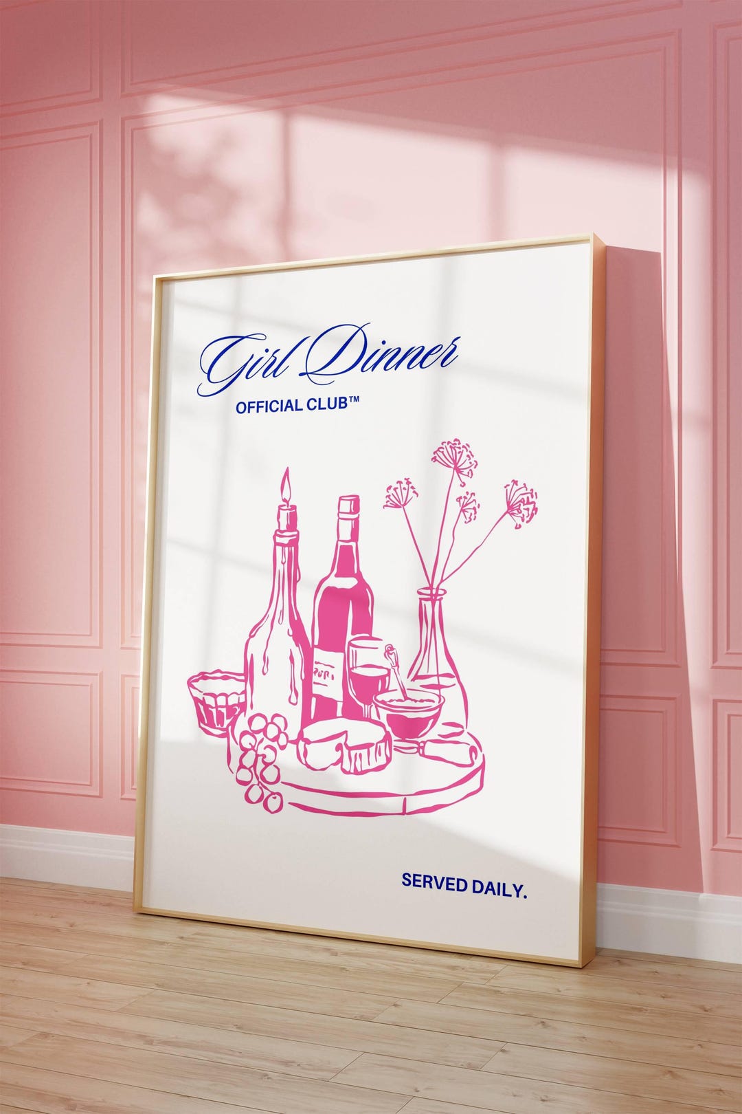 Girl Dinner Poster, Girl Dinner Club Print, Trendy Girl Dinner Art ...