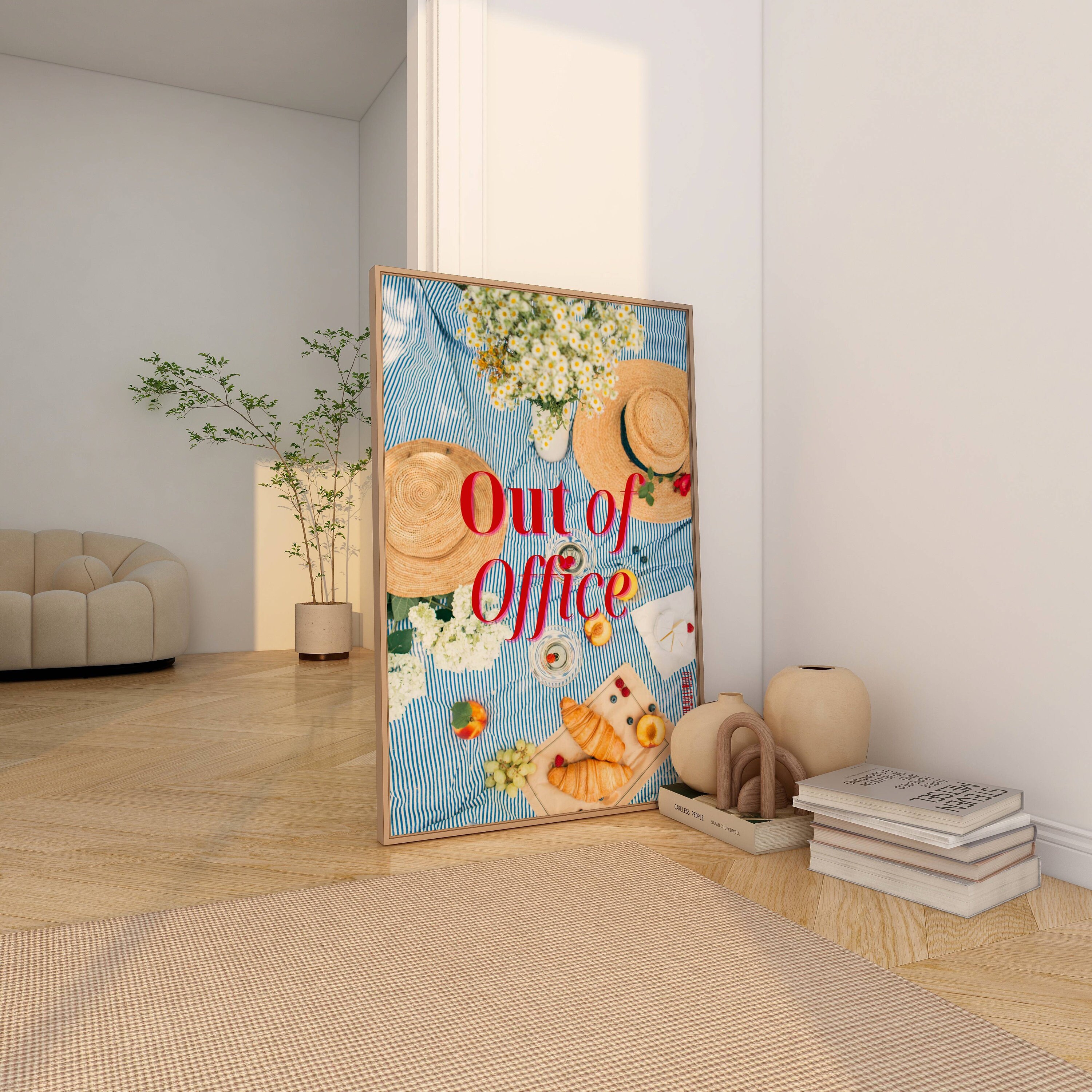 Out of Office Poster, Retro 70s Wall Print, Aesthetic Beach Print, Surf ...