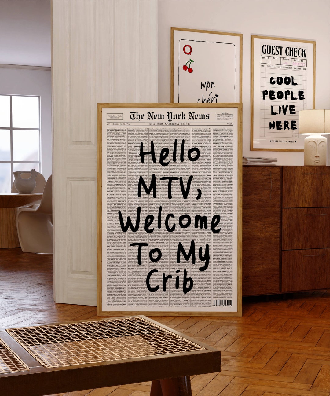 Hi MTV Poster, Welcome to My Crib Print, Newspaper Headline Poster ...