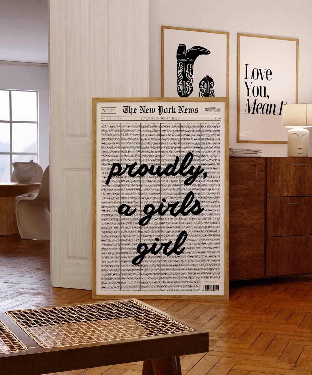 Girls Girl Newspaper Headline Poster, Trendy Girls Girl Poster, Retro ...