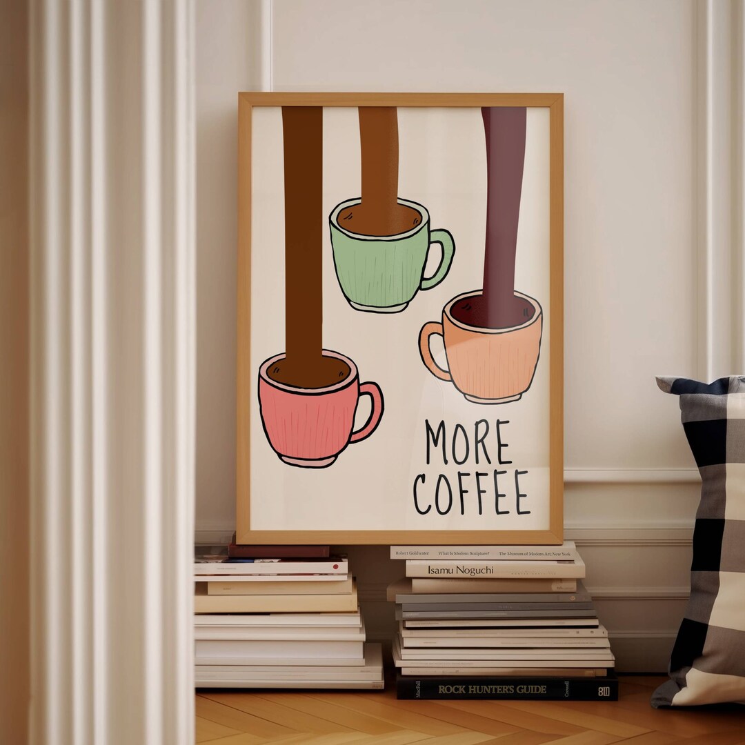 Coffee Print, Coffee Poster, Espresso Poster, Kitchen Decor, Colorful ...