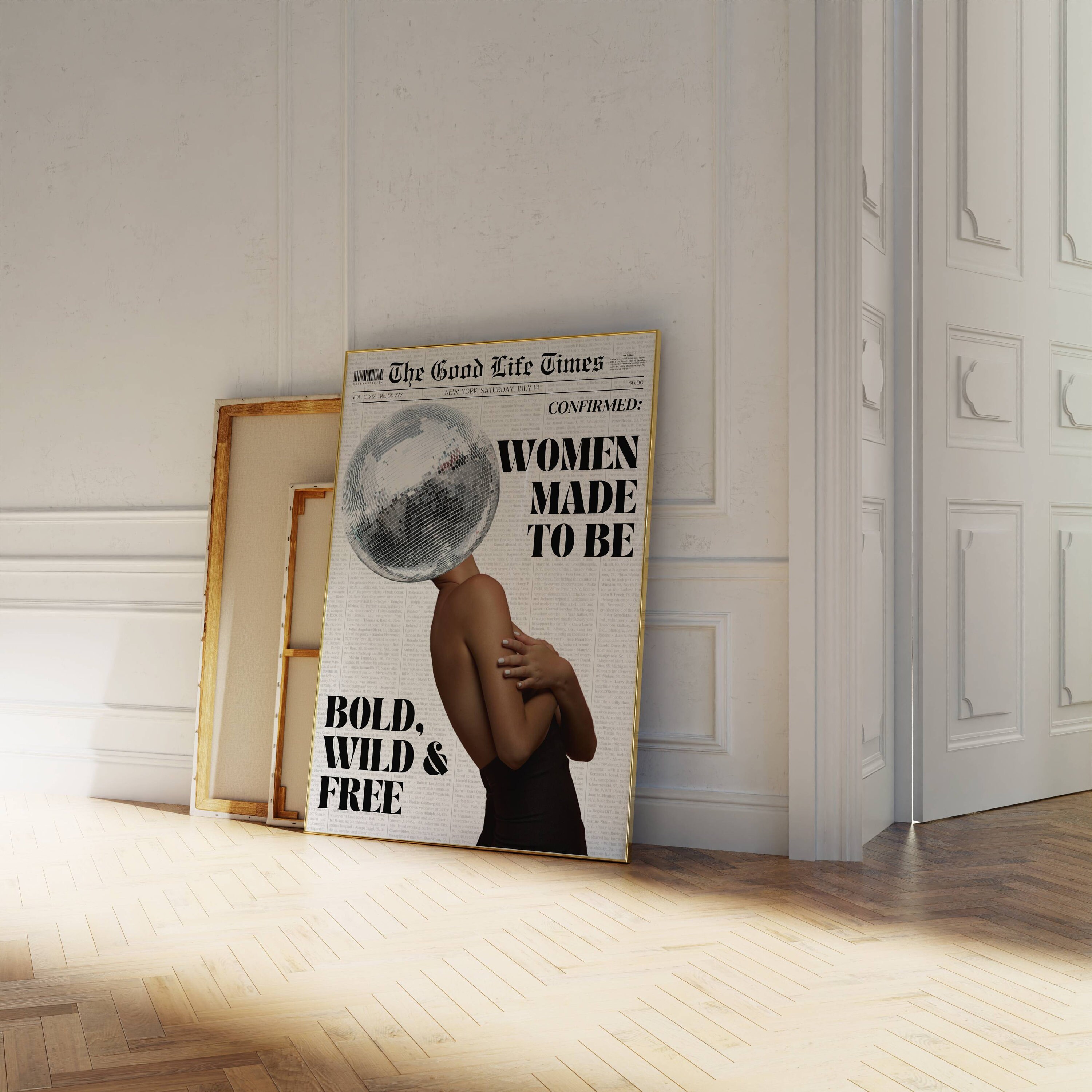 Women Newspaper Headline Poster, Quote Poster, Retro Bar Cart Feminist ...