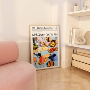 Girl Dinner Poster, Trendy Newspaper Headline Poster, New York News ...