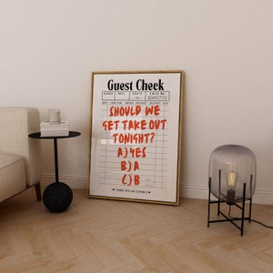 Takeout Guest Check Print, Retro Foodie Poster (digital Download) - Etsy