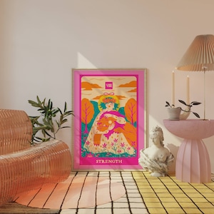 Trendy Celestial Tarot Cards, the Empress, Strength, Wheel of Fortune, Celestial Spiritual Decor ...