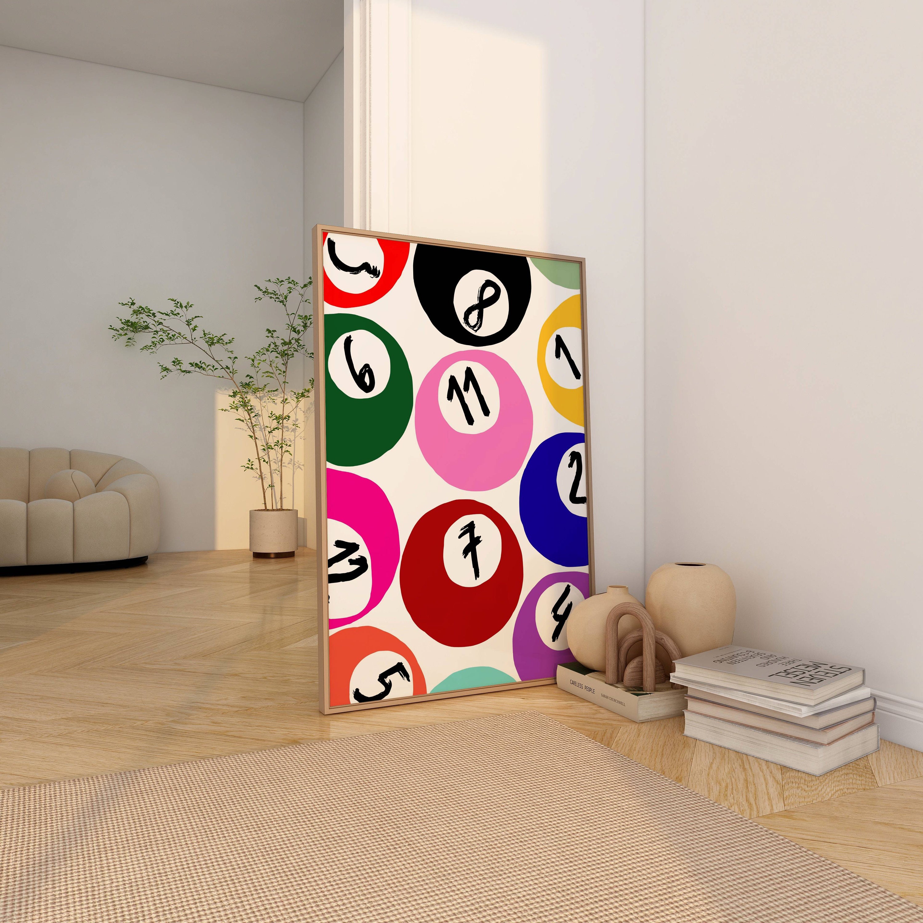 Pool Balls Poster, Billiards Poster, Feeling Lucky 8 Ball Art Print ...