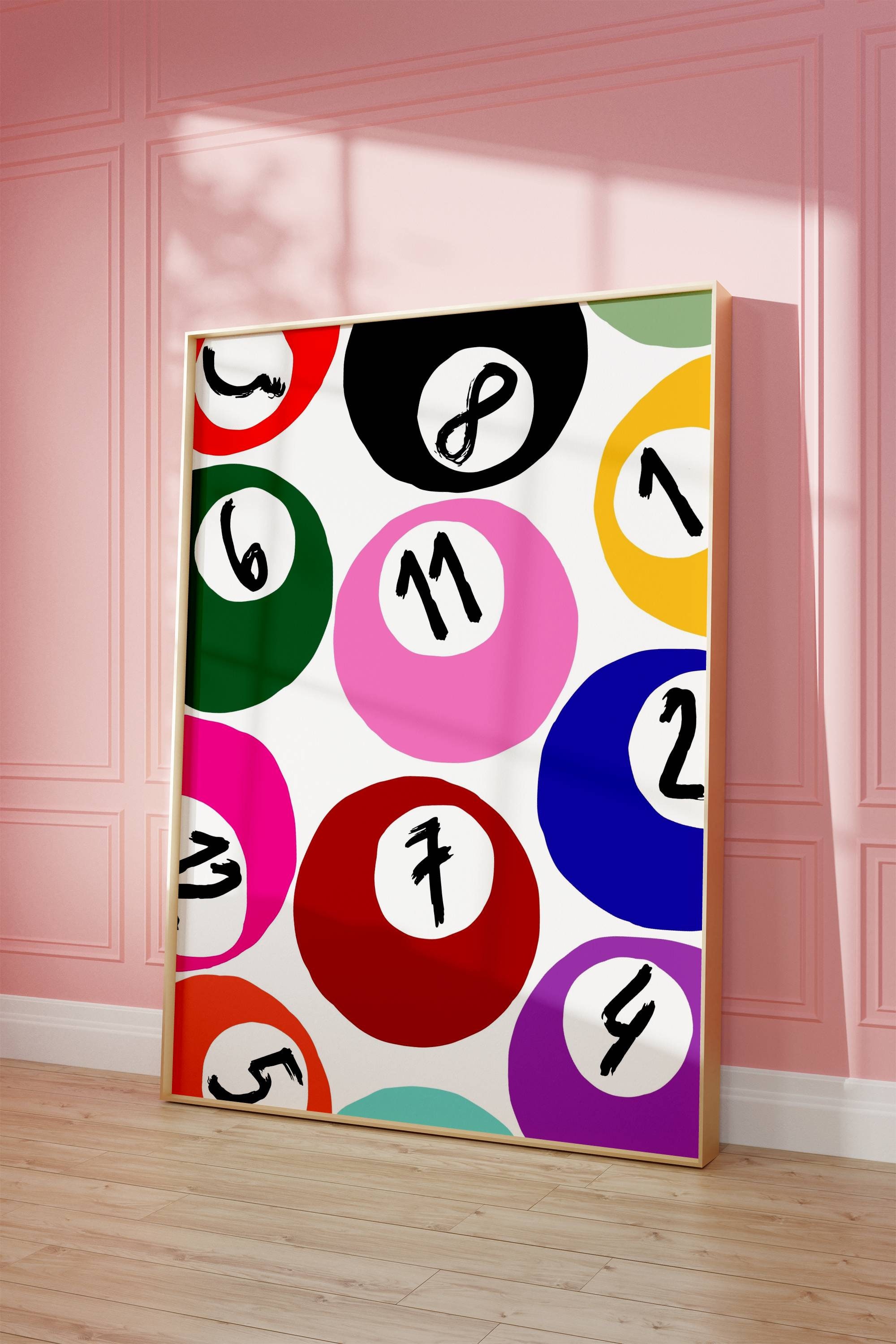 Pool Balls Poster, Billiards Poster, Feeling Lucky 8 Ball Art Print ...