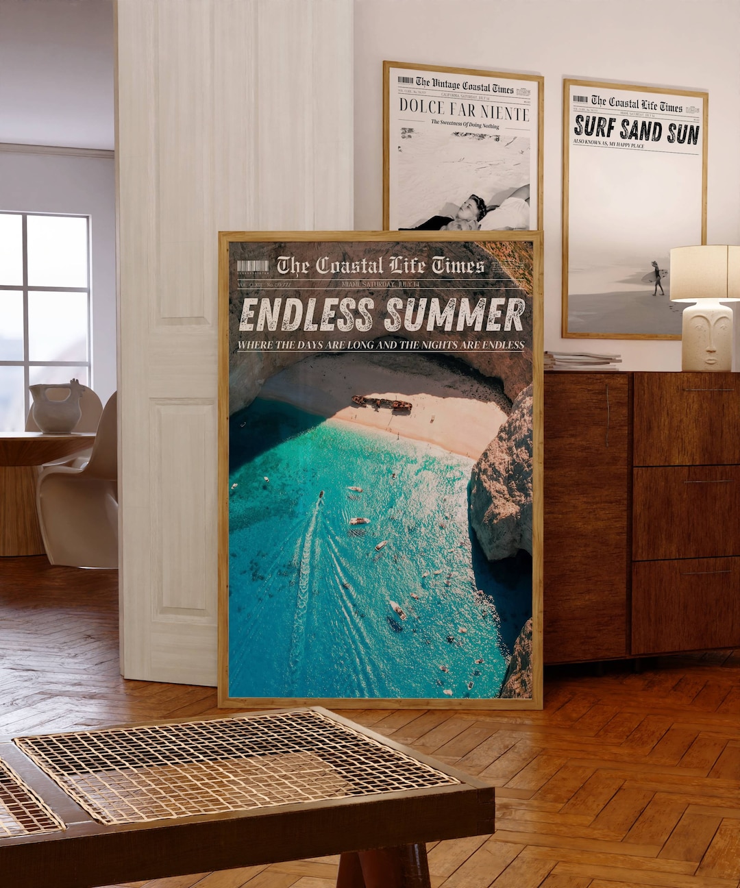 Newspaper Headline Poster, Boat Poster, Vogue Art, Beach Wall Art ...