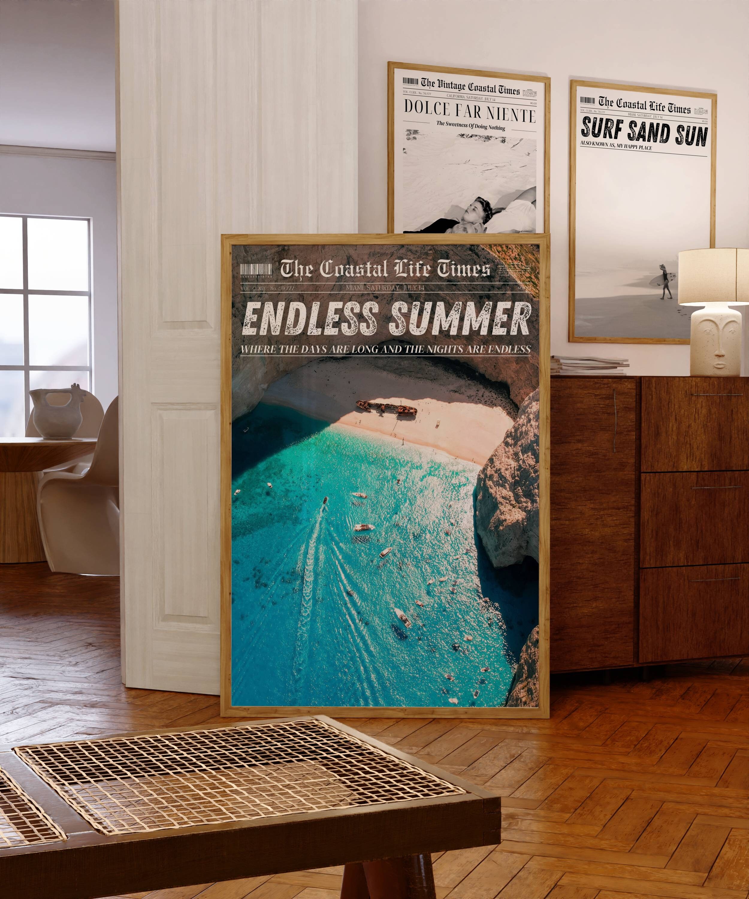 Newspaper Headline Poster, Boat Poster, Vogue Art, Beach Wall Art ...