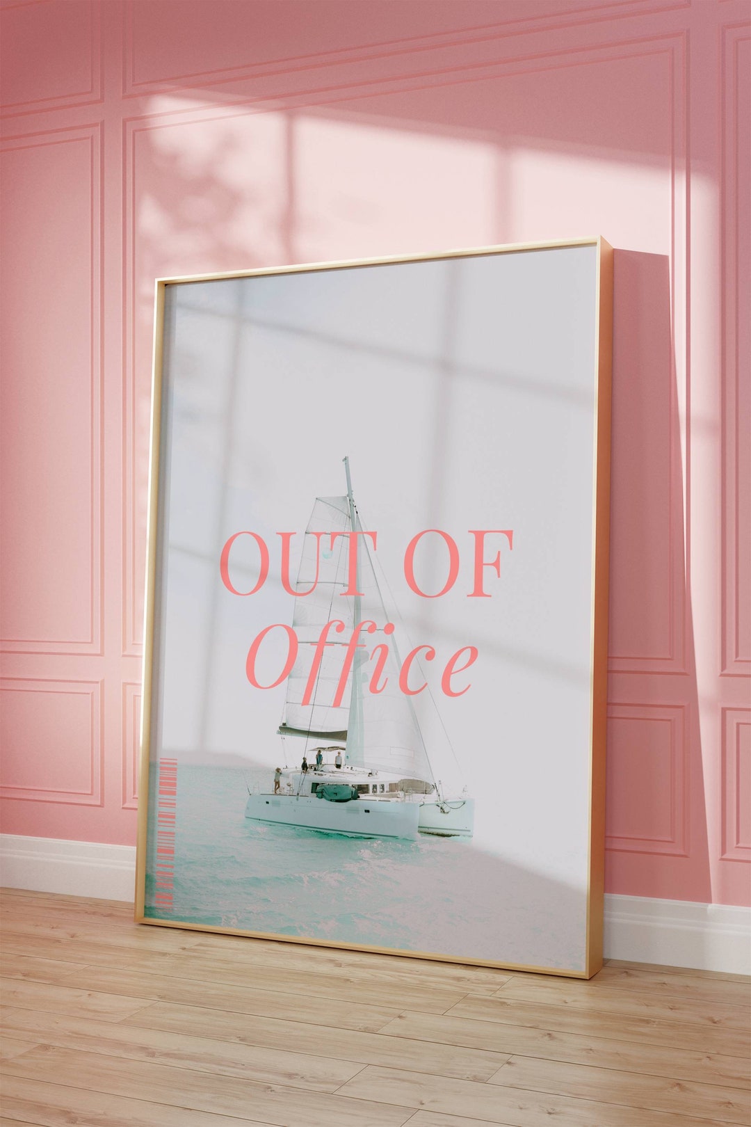Out of Office Poster, Retro 70s Wall Print, Aesthetic Beach Print, Boat ...