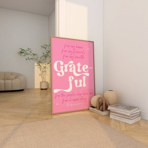 GRATEFUL, Gratitude Daily Reminders, Self Care Poster, Self Love Print ...