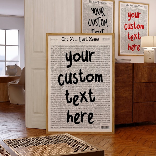 Custom Newspaper Print Poster - Etsy
