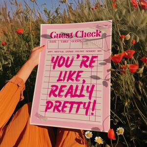 GUEST CHECK Reciept, You're Like Really Pretty, Dorm Decor, Funky Retro ...