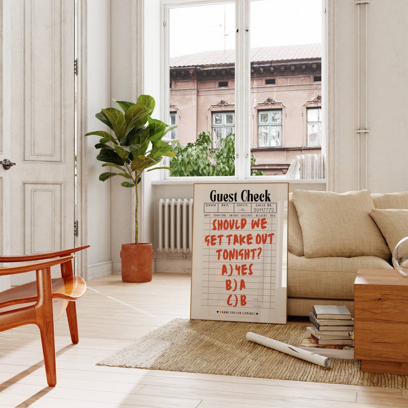 Takeout Guest Check Print, Retro Foodie Poster (digital Download) - Etsy