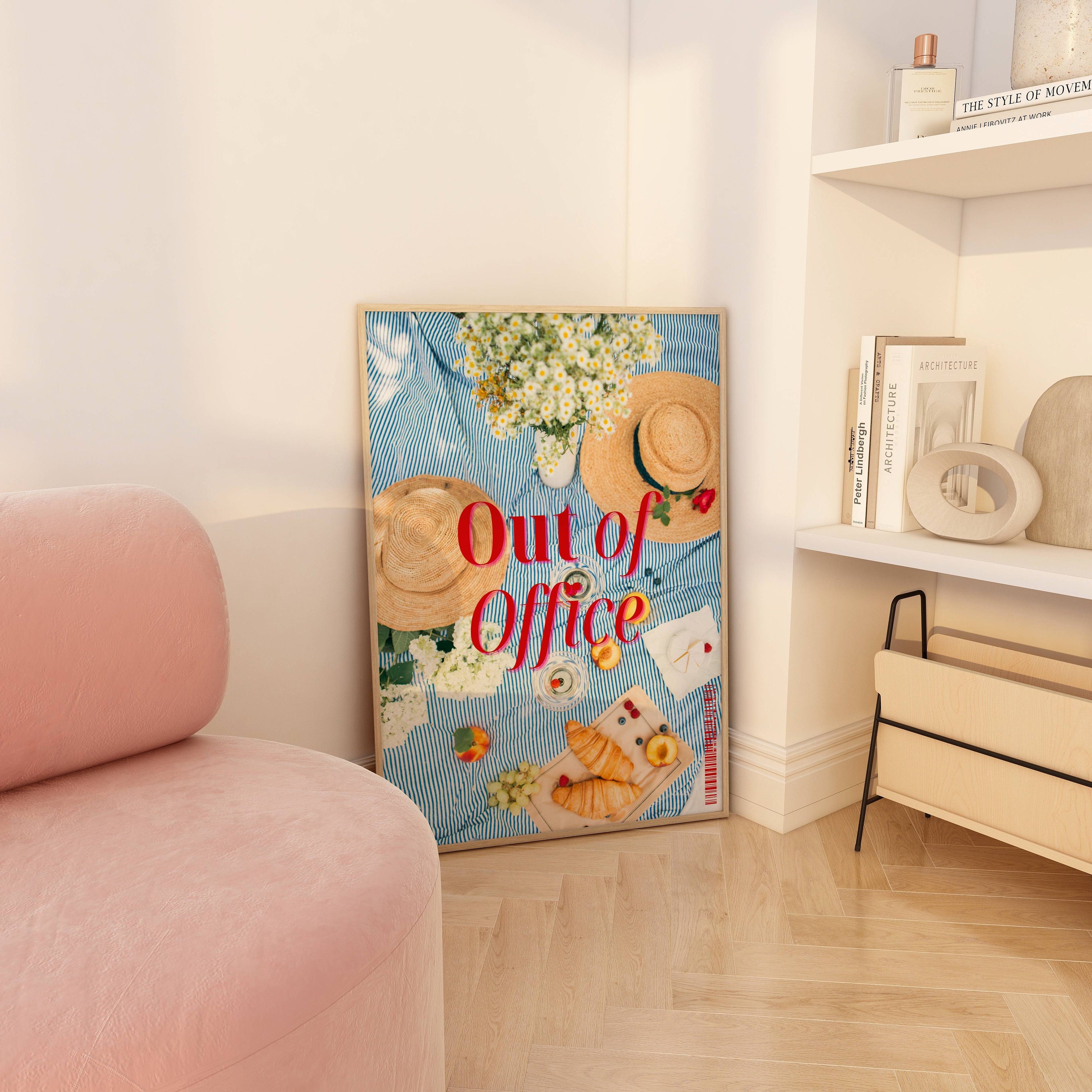 Out of Office Poster, Retro 70s Wall Print, Aesthetic Beach Print, Surf ...