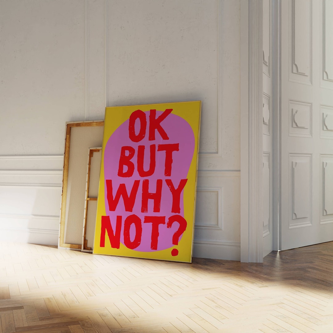 Why Not Print: Vivid Pink Typography Poster (digital Download) - Etsy