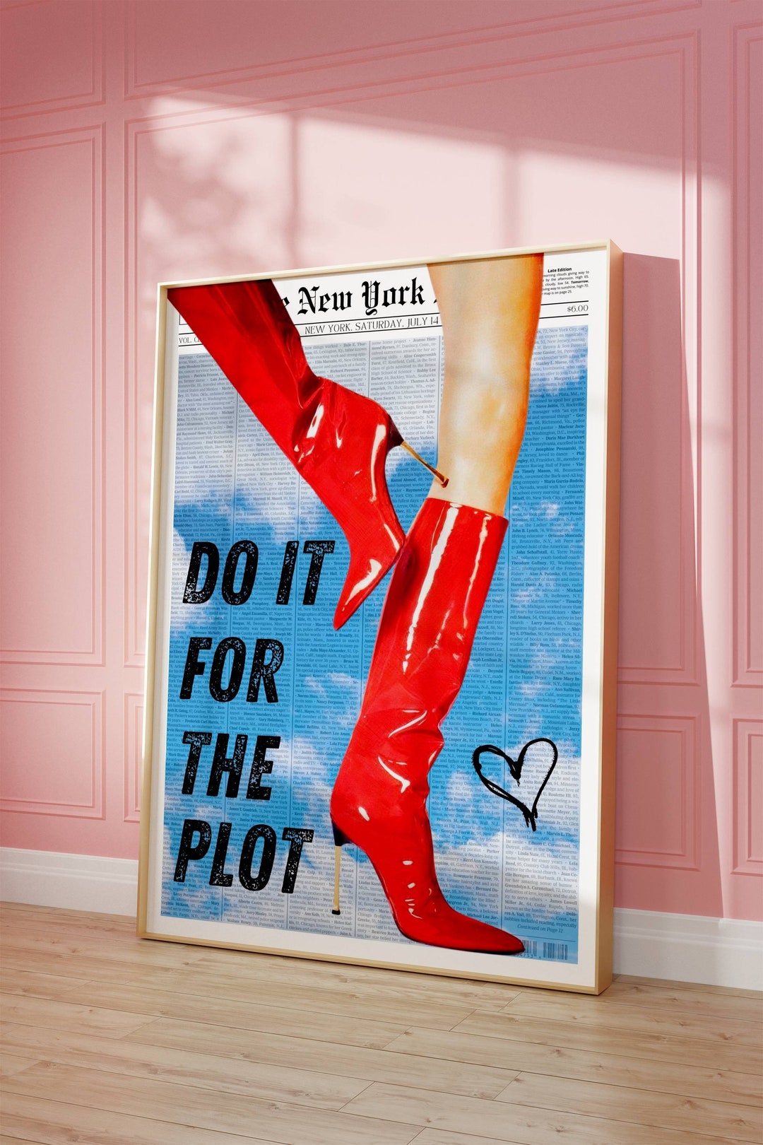 Do It for the Plot Retro Newspaper Print, Newspaper Headline Poster ...