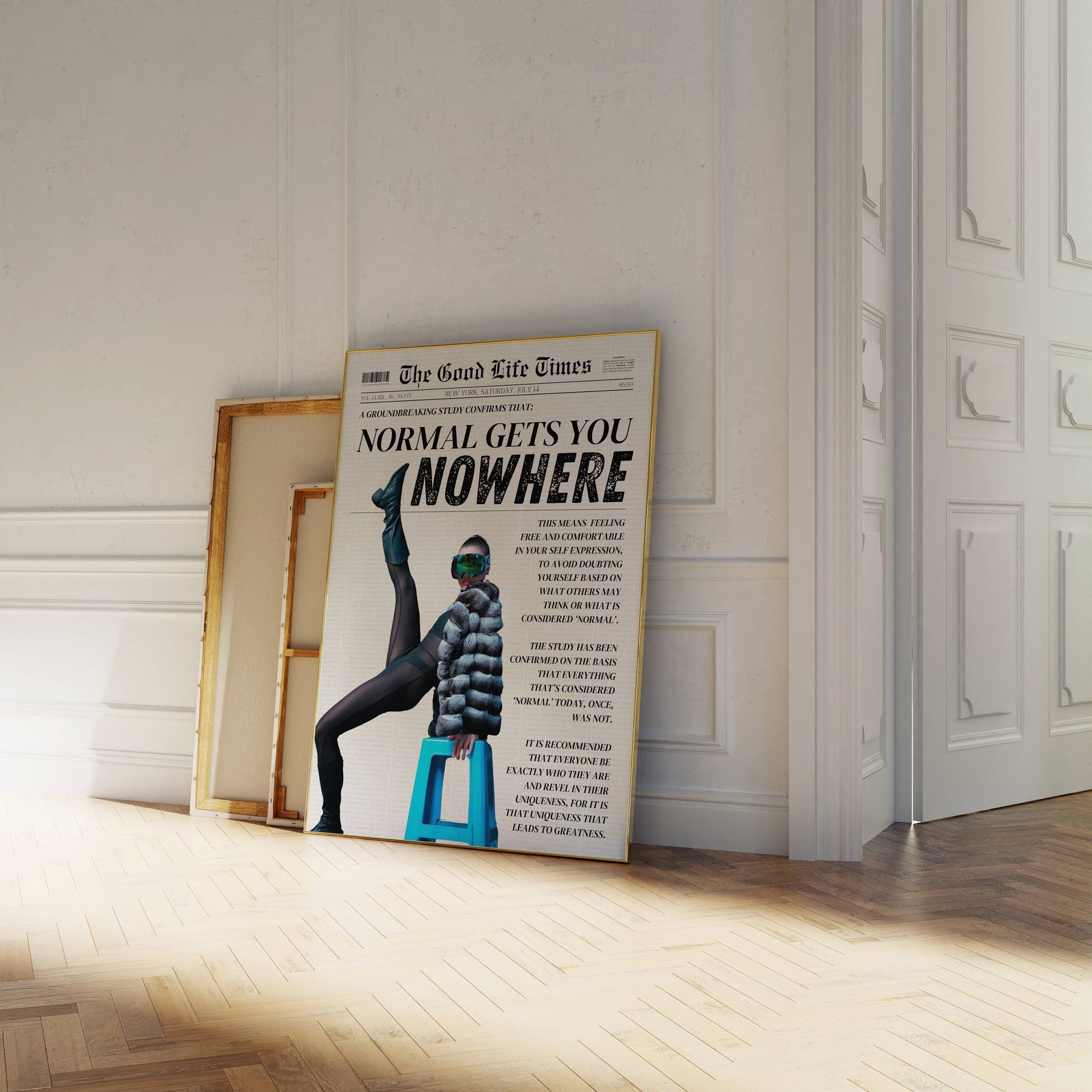 Normal Gets You Nowhere Newspaper Headline Poster, Quote Poster, Retro ...