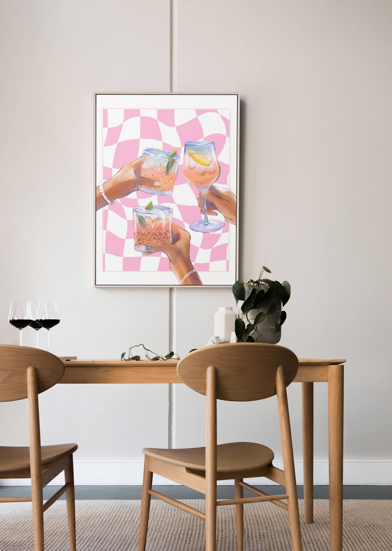 Funky CHEERS Cocktail Printable Bar Cart Print Pink - Etsy