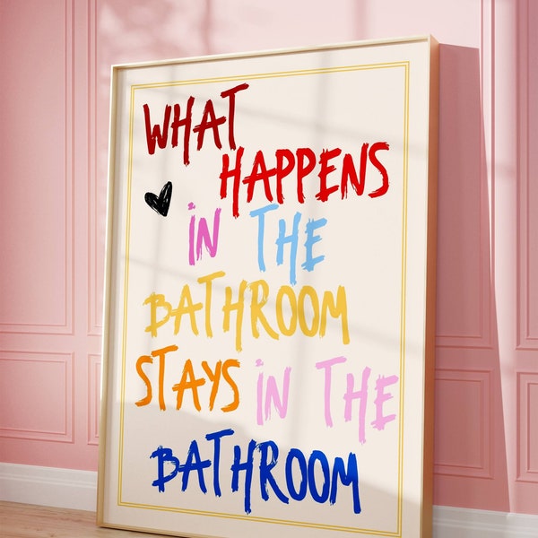 Colorful Bathroom Posters - Etsy