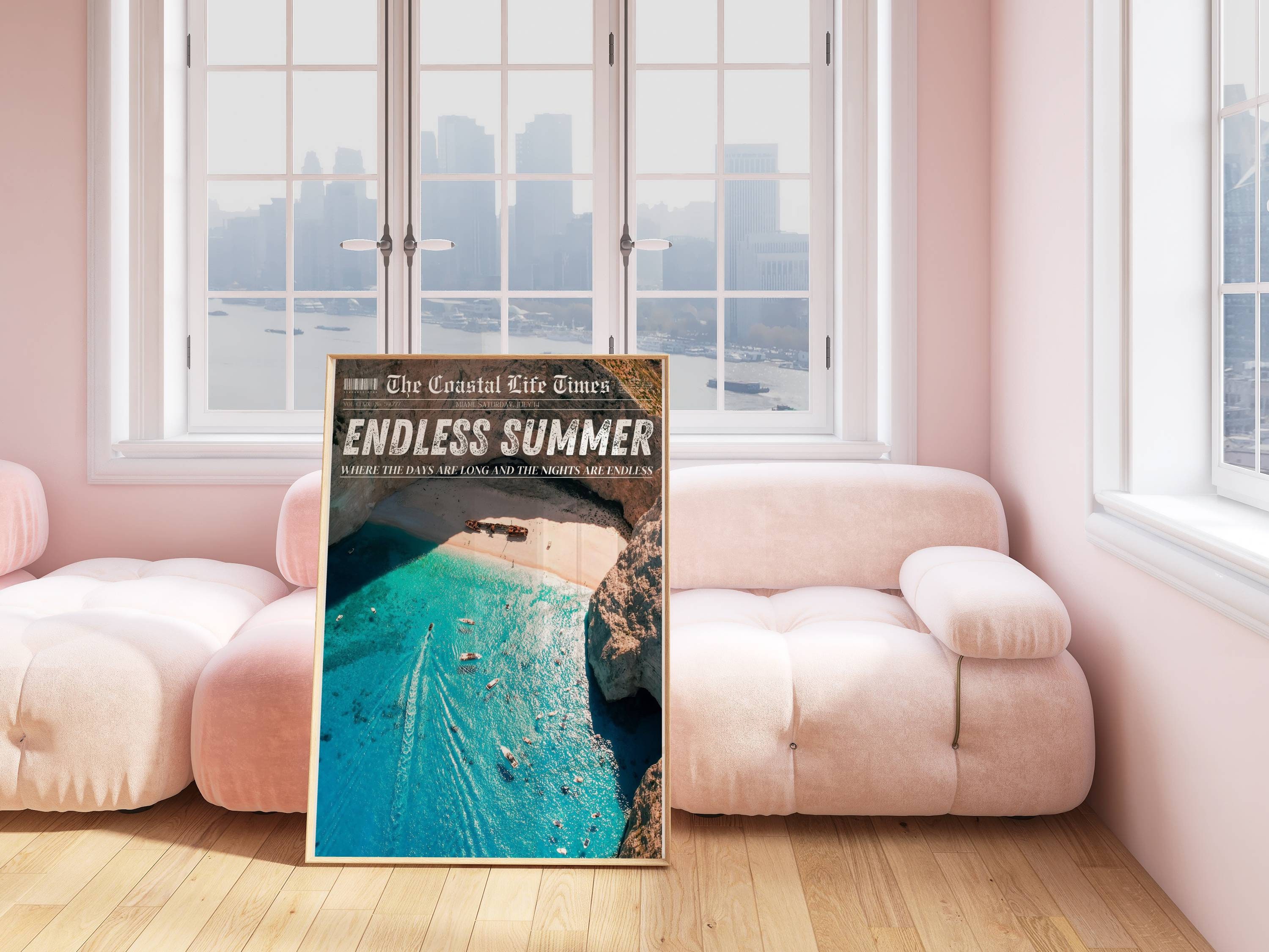 Newspaper Headline Poster, Boat Poster, Vogue Art, Beach Wall Art ...