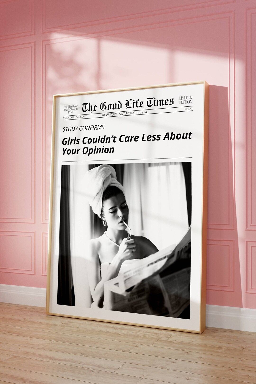 Newspaper Headline Poster, Quote Poster, Edgy Wall Art, Retro 70s Wall ...