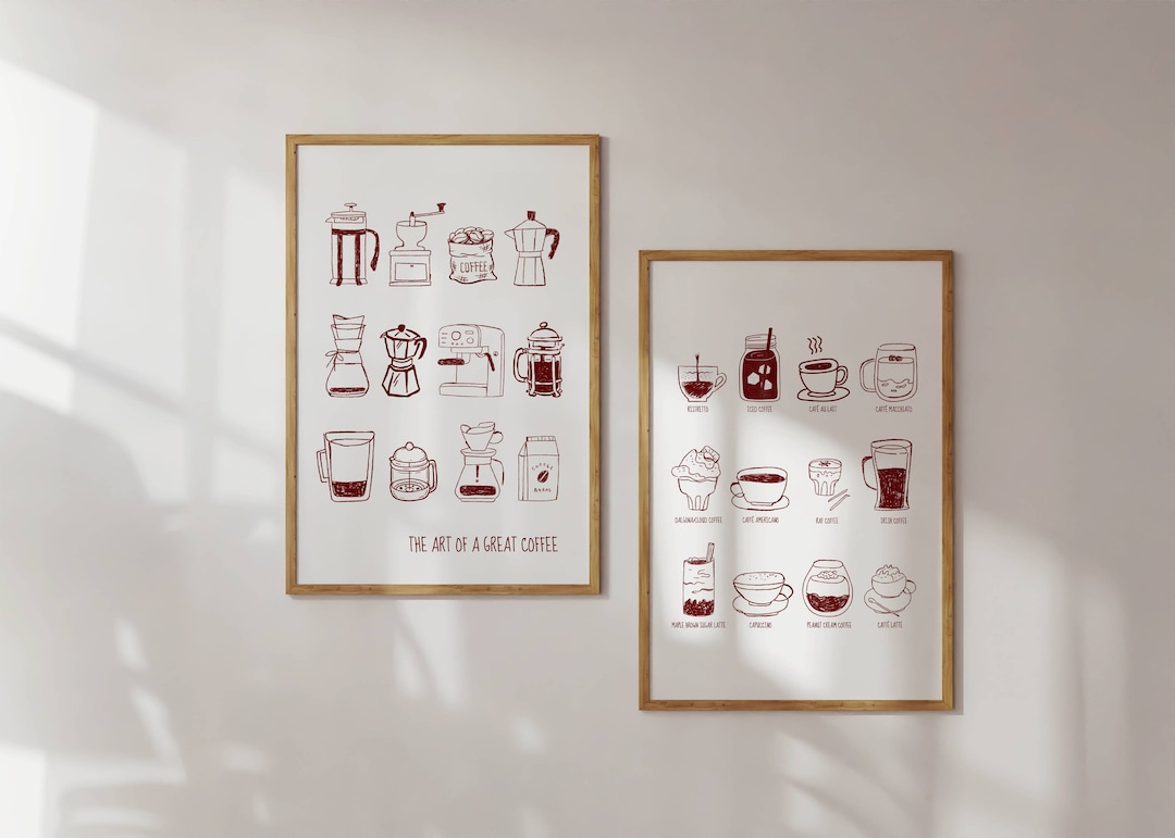 Coffee Print, Coffee Poster, Coffee Art, Kitchen Decor, Espresso Poster ...