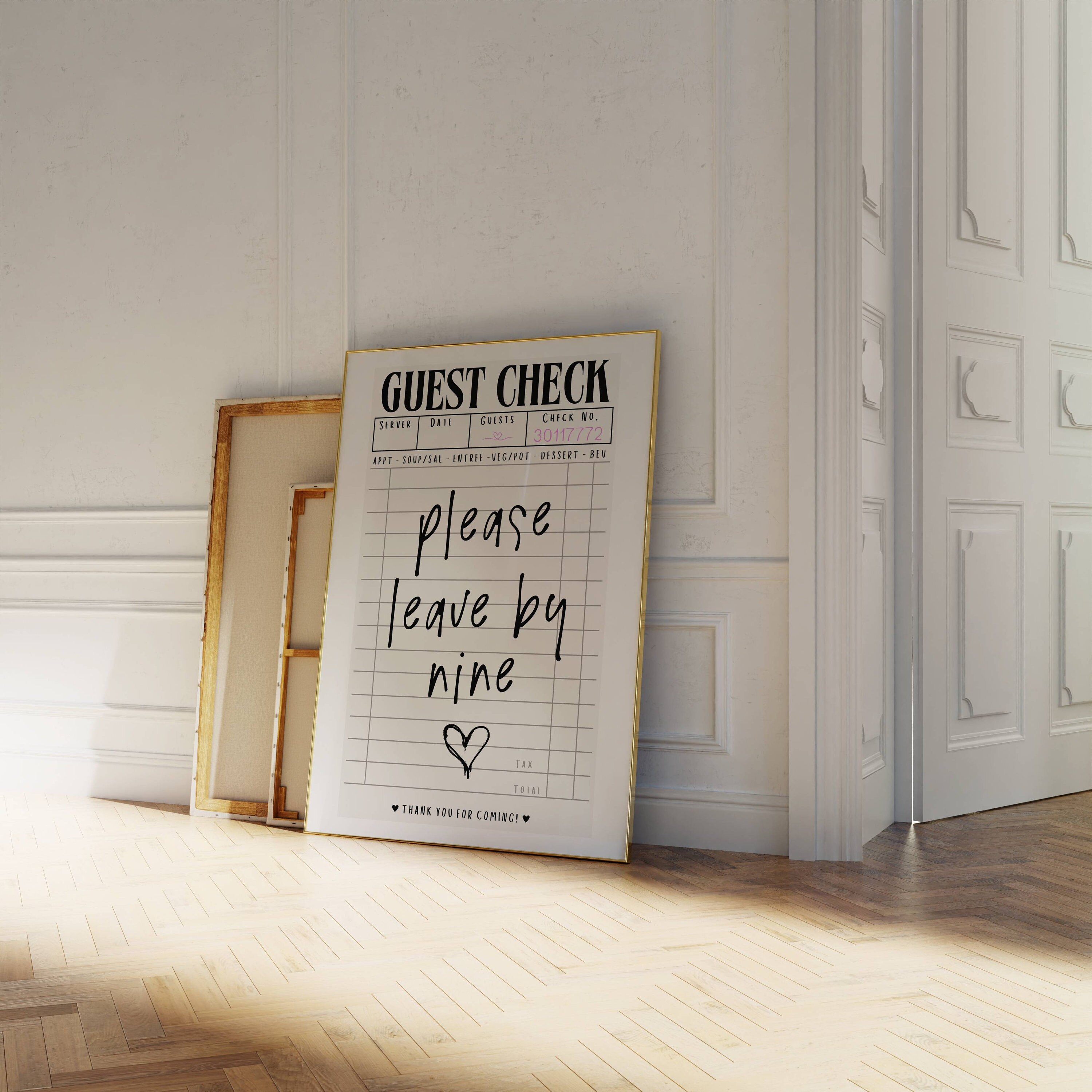 GUEST CHECK Receipt, Please Leave by Nine Poster, Retro Wall Art ...