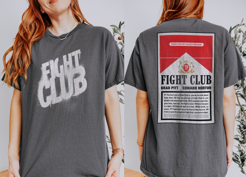 Fight Club Movie Shirt, Front Back Retro David Fincher Fight Club ...