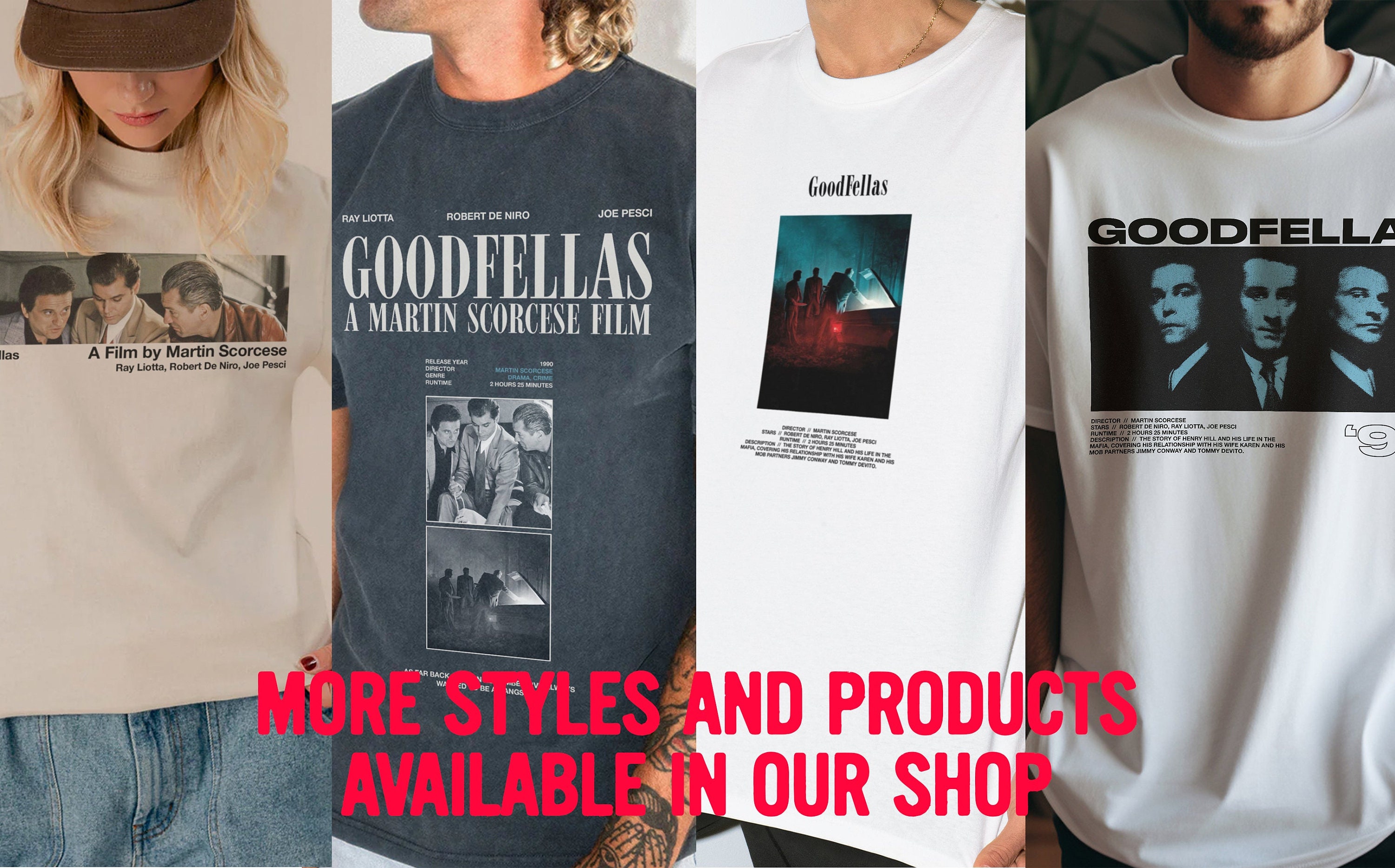 Goodfellas Movie T-shirt, Retro Martin Scorcese Gangster Mafia Film ...
