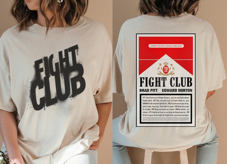 Fight Club Movie Shirt, Front Back Retro David Fincher Fight Club ...