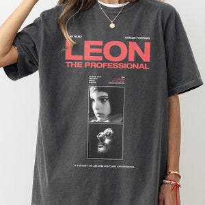 Leon the Professional T-shirt, Vintage Classic Movie Heavyweight Faded ...