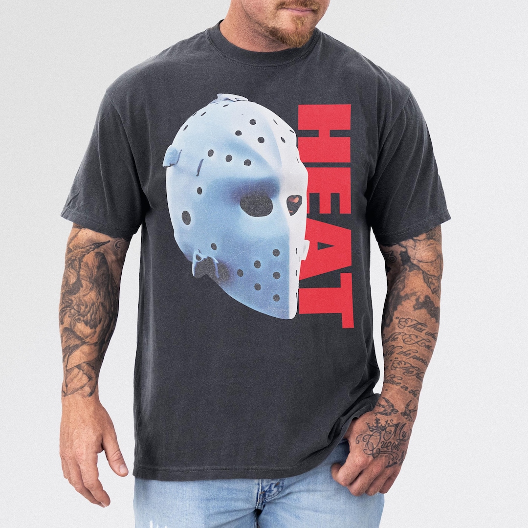 90s Action Movie T-shirt: Heat Hockey Mask Graphic Tee From 1995 - Etsy