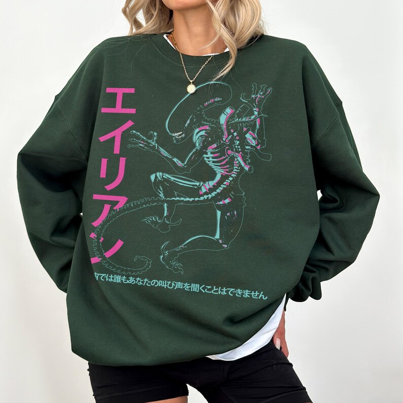 Alien Xenomorph Sweatshirt, Sci-fi Horror Movie Inspired Japanese ...
