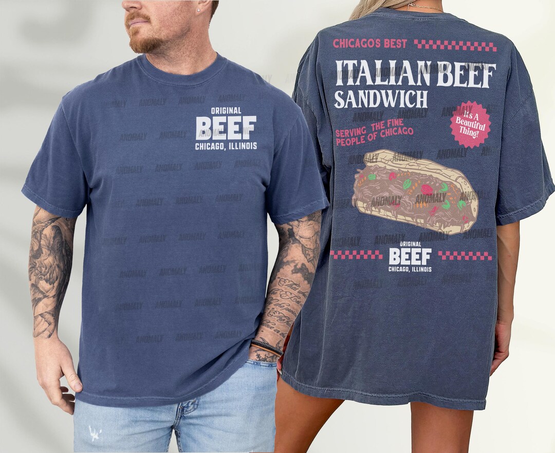 Original Beef T-shirt, Front Back Jeremy Allen White Italian Beef ...