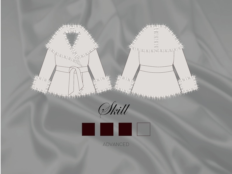 Femme Fatale Coat Sewing Pattern | Shawl Collar Wrap, Y2K Style (PDF ...