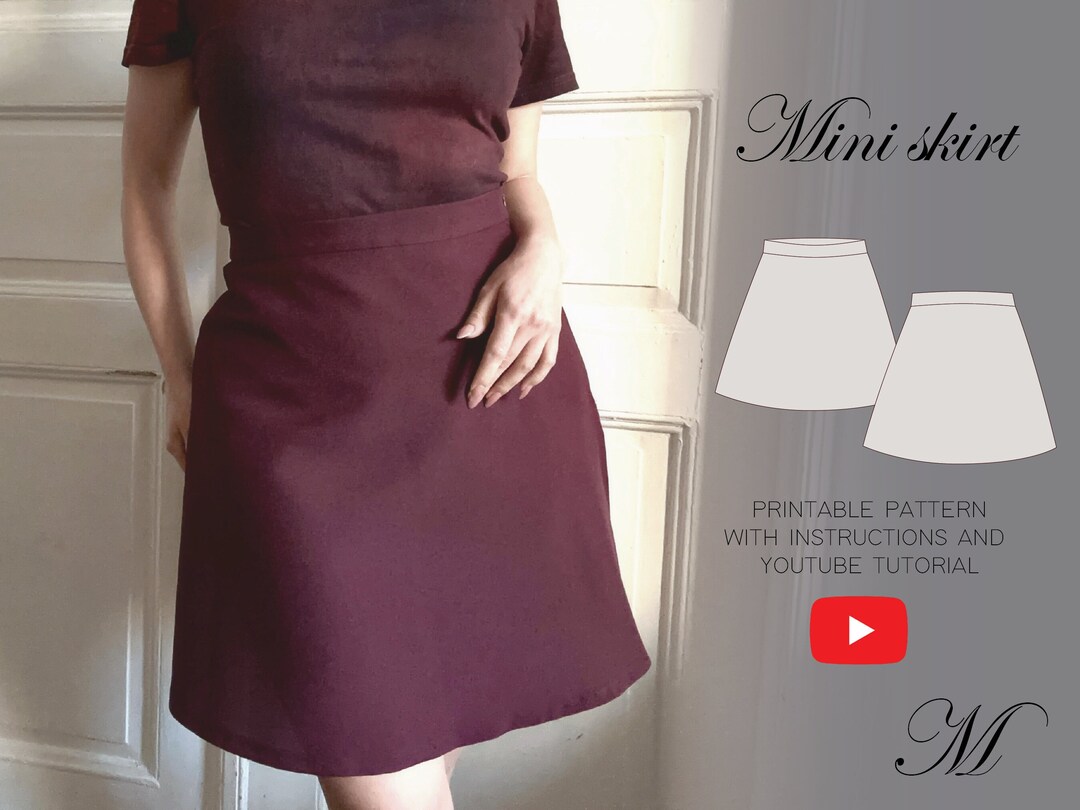 Mini Skirt Sewing Pattern Easy / for Beginners / EU 32-46 US 0-12 ...