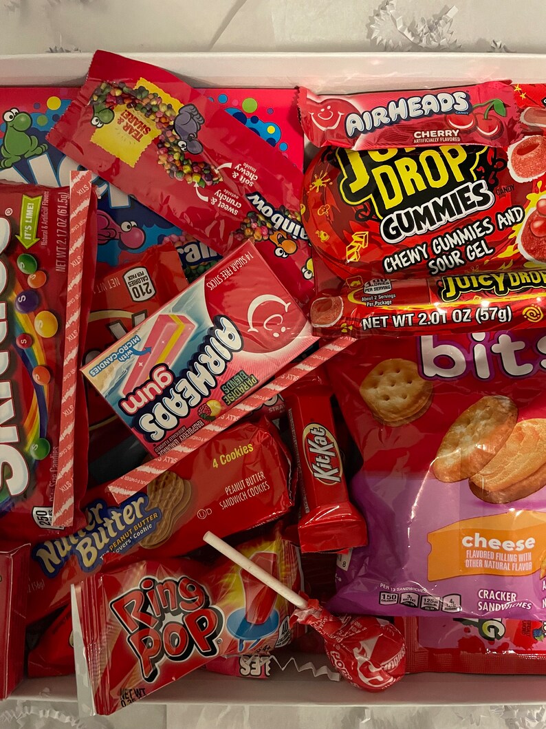 Small Red Snack Box — Snack Box — Red Mystery Snack Box - Etsy