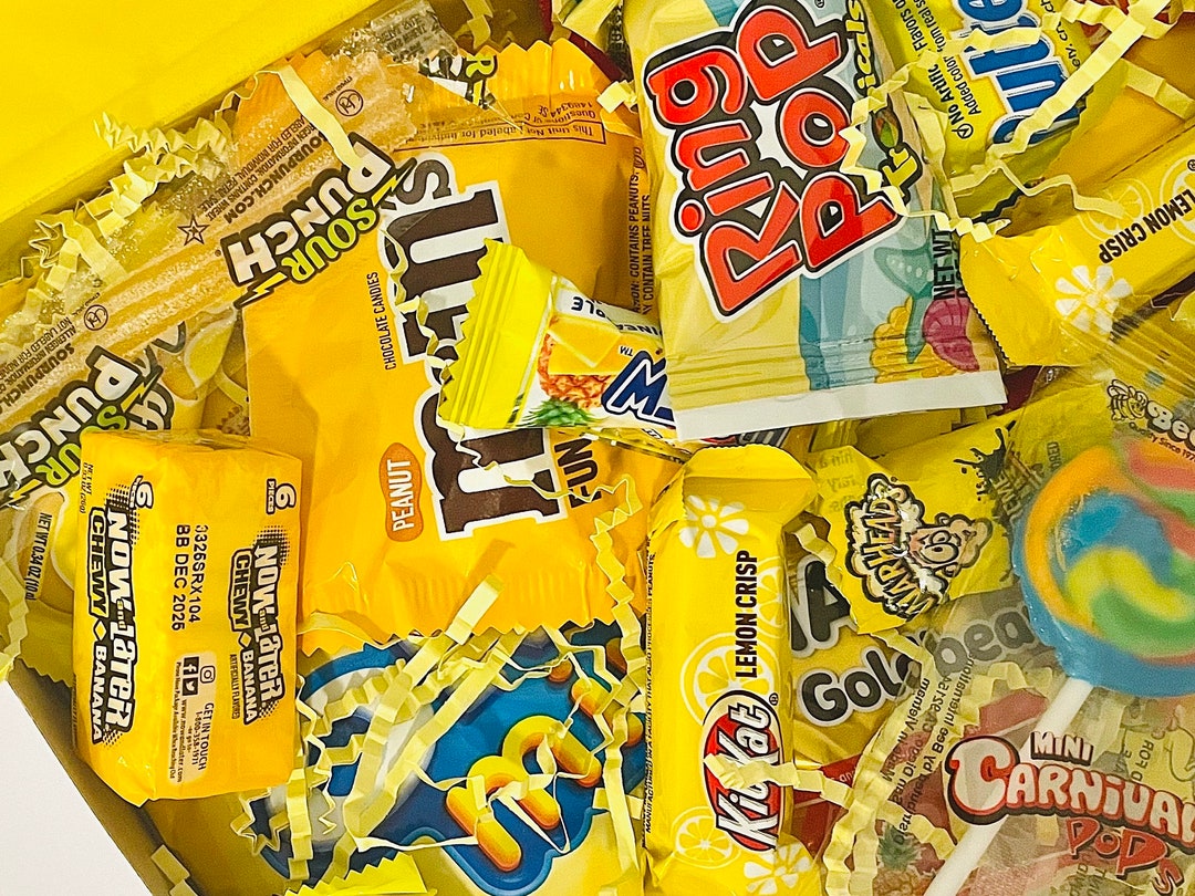 Small Yellow Snack Box — Snack Box — Yellow Mystery Snack Box - Etsy