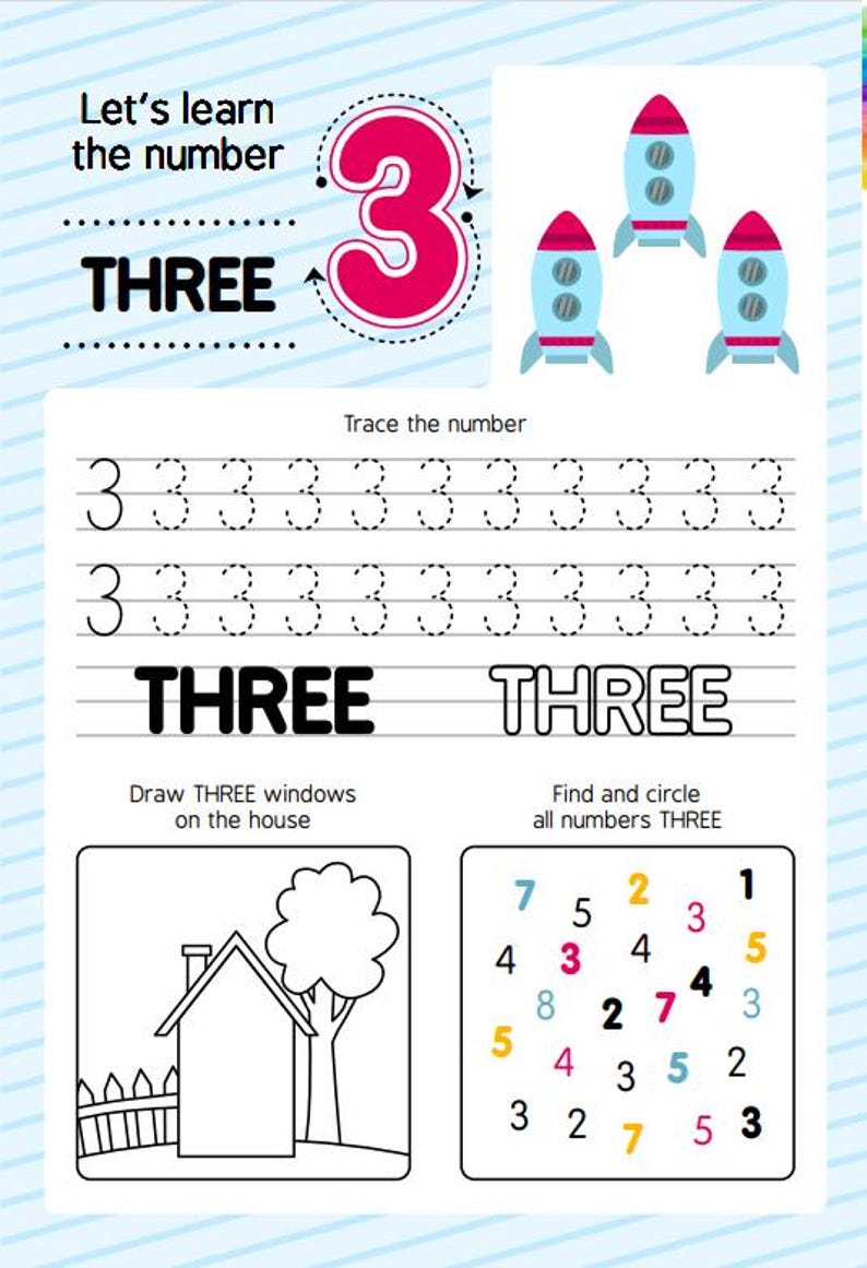 300 Printable PRESCHOOL Numbers and Counting for Kids Activities - Etsy