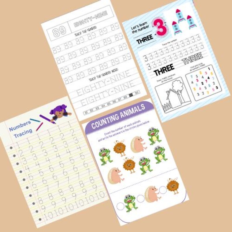 300 Printable PRESCHOOL Numbers and Counting for Kids Activities - Etsy
