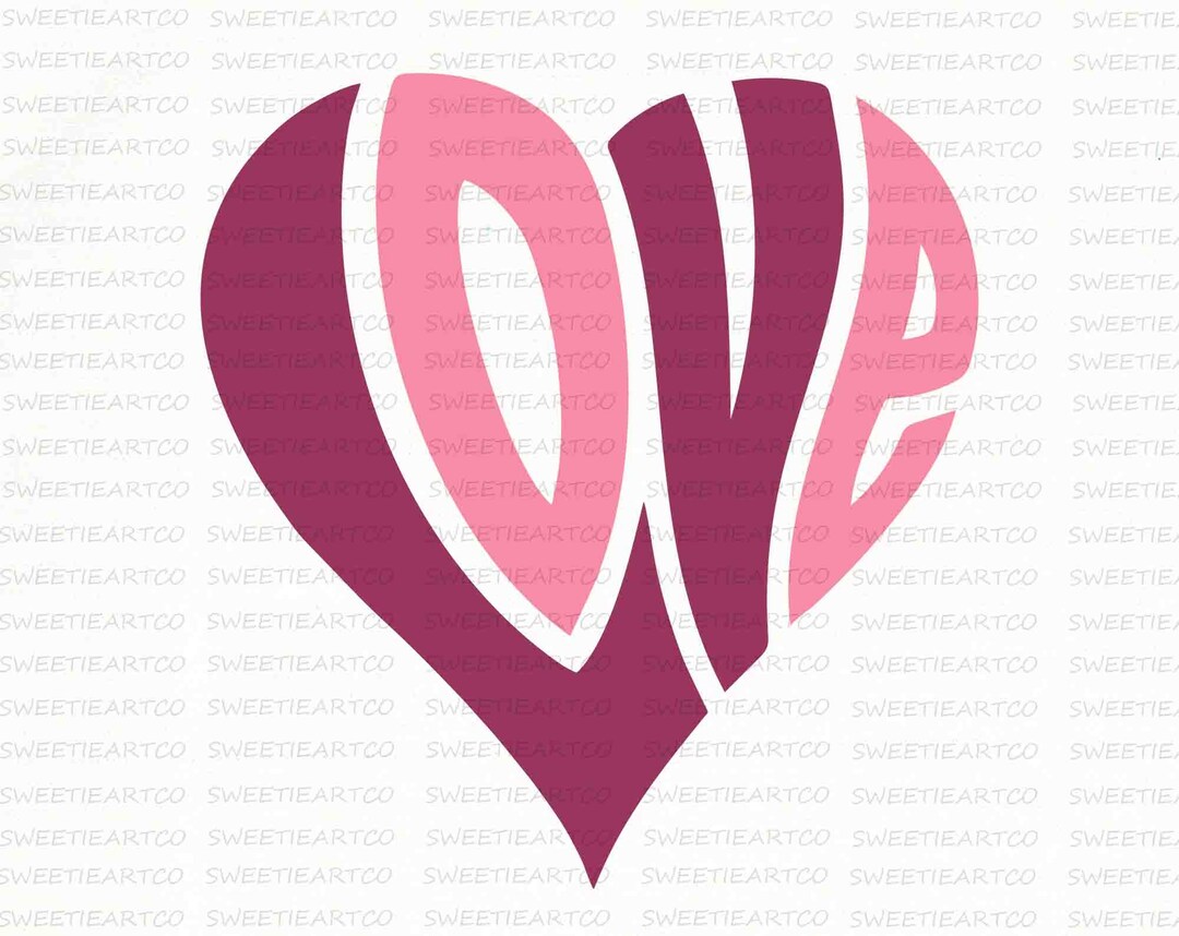 Retro Love Heart SVG, Love Svg, Heart Svg, Valentines Day Svg ...