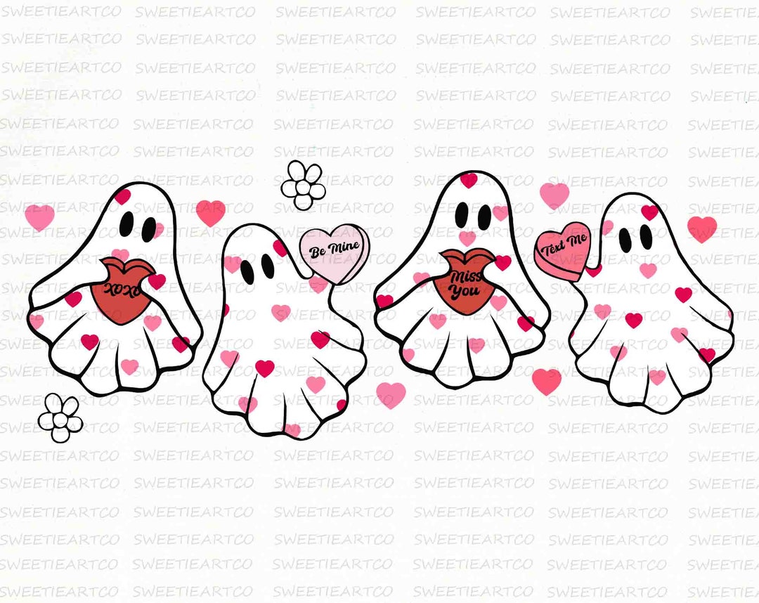 Valentine's Day SVG, Happy Valentine Svg, Girl Ghost Valentines Svg, Be ...
