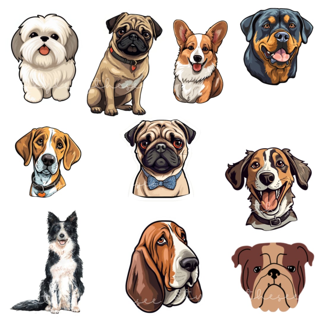 Dog Stickers for Goodnotes Planner Sticker INSTANT DOWNLOAD Pug ...