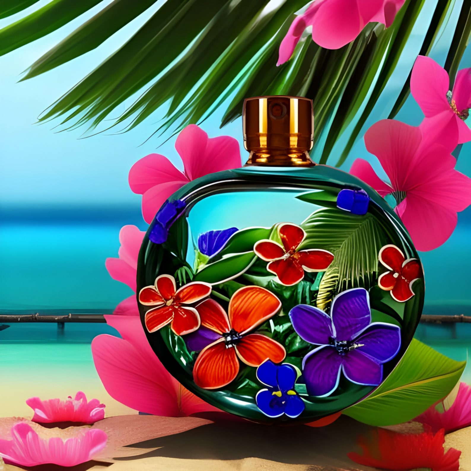 Diamond Painting Kit Tropical Perfume Bottle Beautiful Wall Art ...