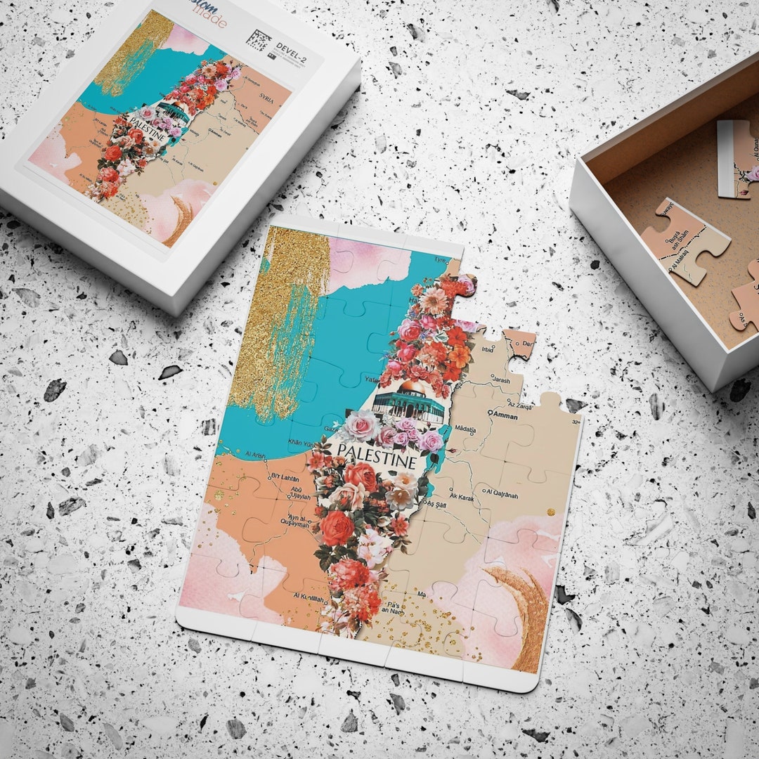 Palestine Floral Map Puzzle - Etsy