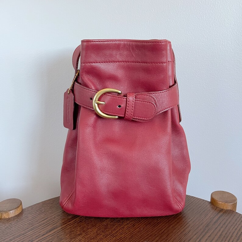 Coach Vintage Belted Pouch, Coach Soho 4156, Crossbody Bucket Bag, Red ...