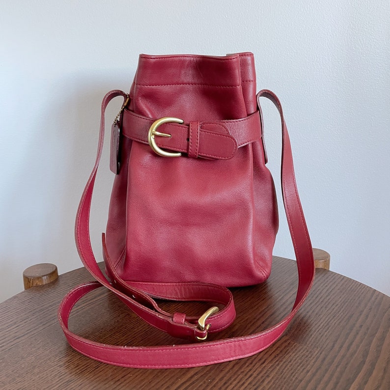 Coach Vintage Belted Pouch, Coach Soho 4156, Crossbody Bucket Bag, Red ...