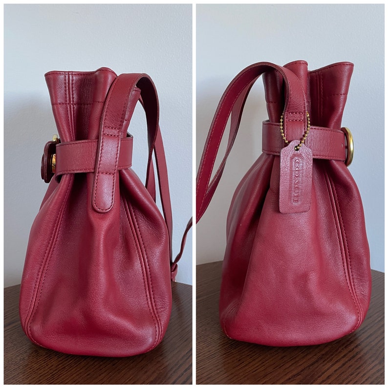 Coach Vintage Belted Pouch, Coach Soho 4156, Crossbody Bucket Bag, Red ...